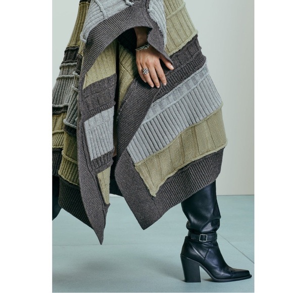 Zara | Sweaters | Zara Patchwork Poncho | Poshmark